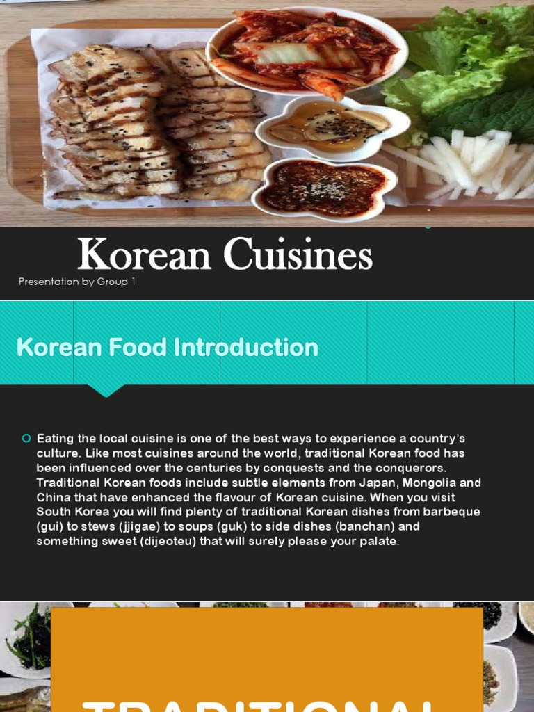 Korean Cuisines Presentation | PDF | Korean Cuisine | Cuisine