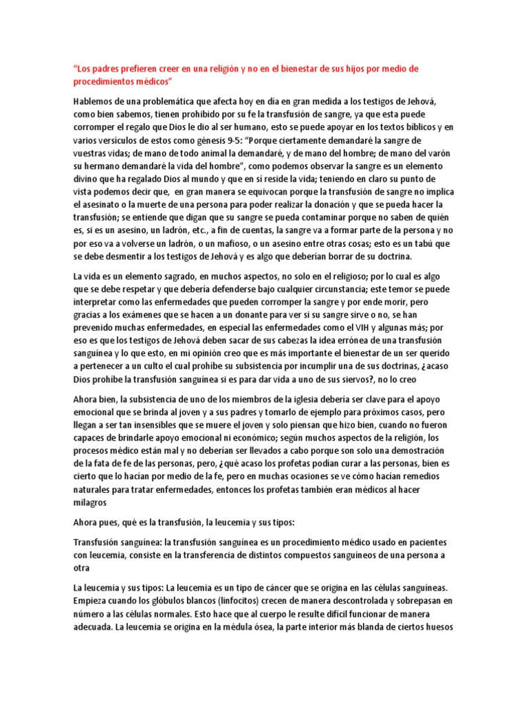 Ensayo El Veredicto | PDF | Leucemia | Medicina CLINICA