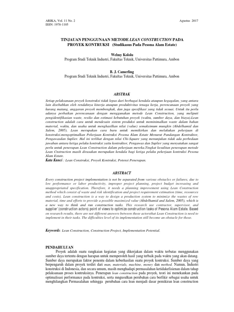 Lean Construction Pdf