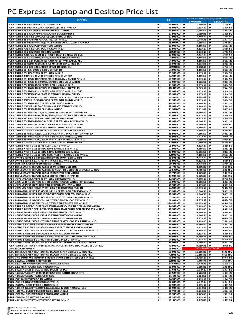 2019-05-06 - PC Express - Laptop and Desktop Price List | PDF ...
