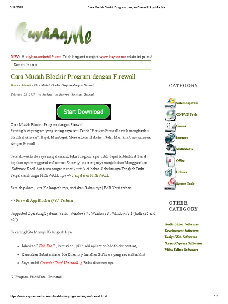 Cara Mudah Blockir Program Dengan Firewall - KuyhAa - Me | PDF