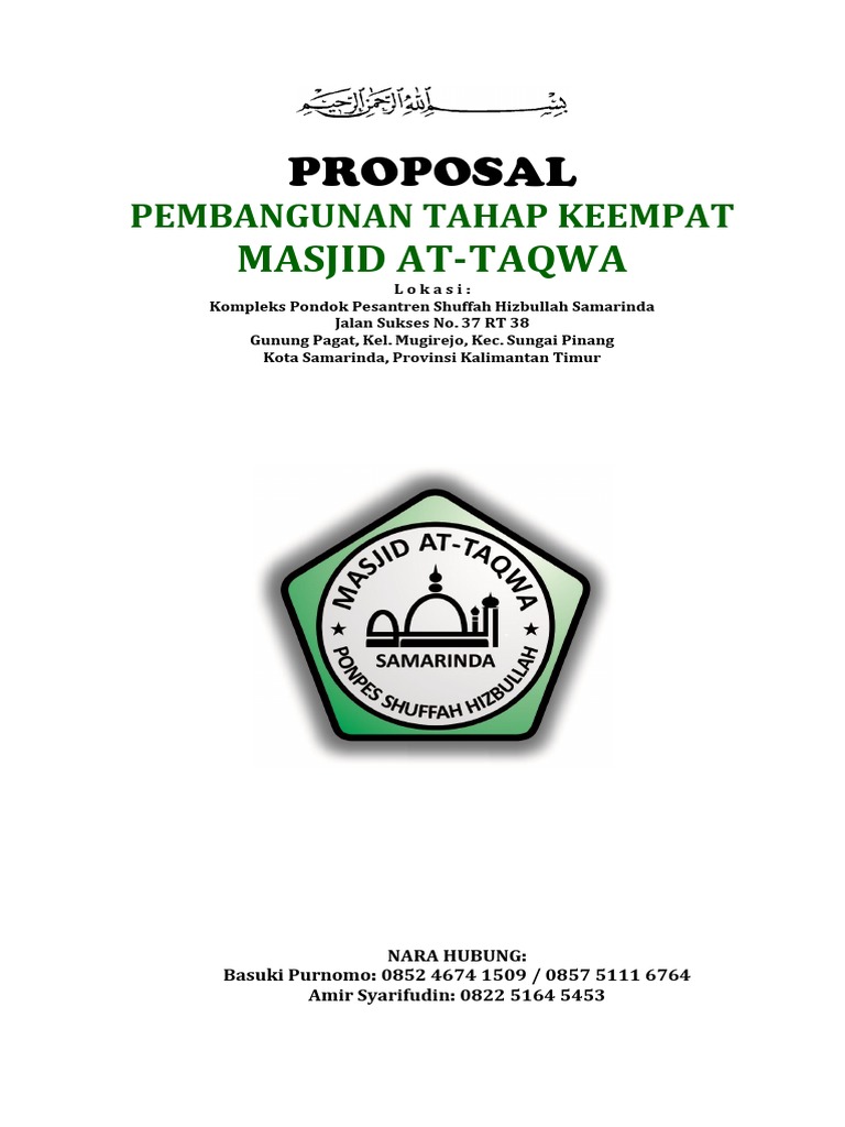 Proposal Pembangunan Masjid Tahap 4 2019 | PDF