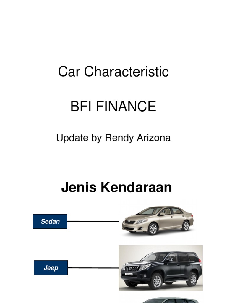 Jenis-Jenis Mobil dan Spesifikasinya | PDF