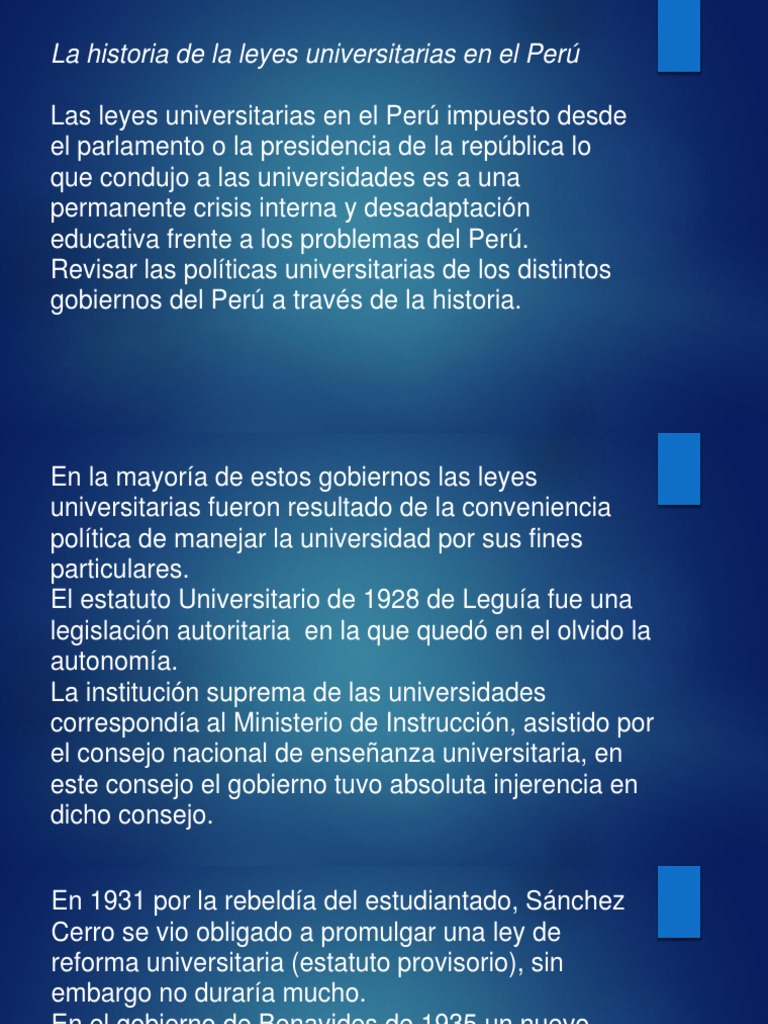 La evolución de las políticas universitarias en el Perú: Un análisis ...