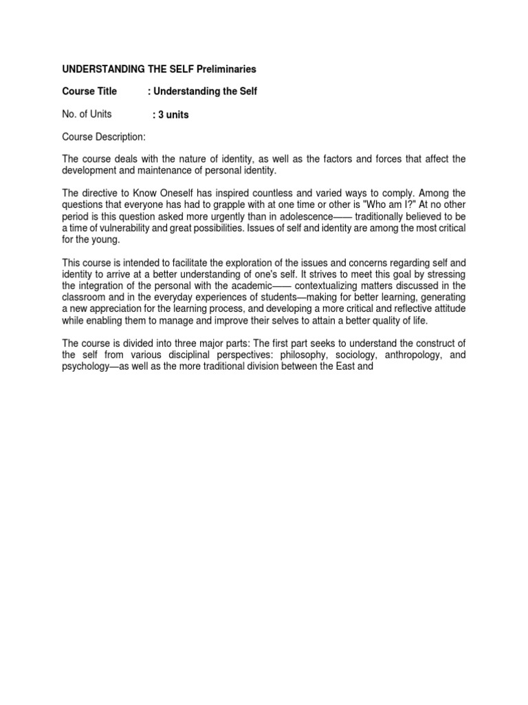 Module 1 - Understanding Self Participant Booklet v4 | PDF | Self | Identity (Social Science)