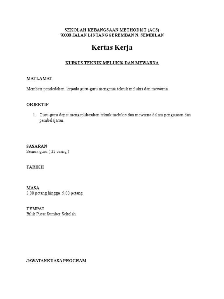 Kertas Kerja Ldp Melukis Dan Mewarna Pdf