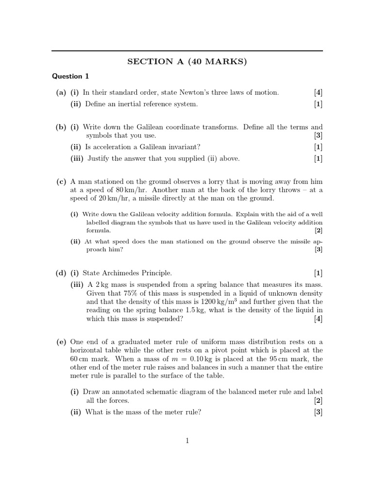 sph1101 2014-5main | PDF | Special Relativity | Equations Of Motion