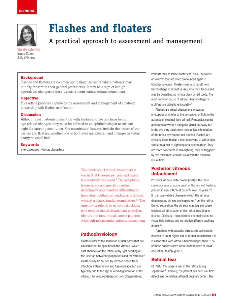 Racgp Floaters and Flashes Opthalmology | PDF | Retina | Vision