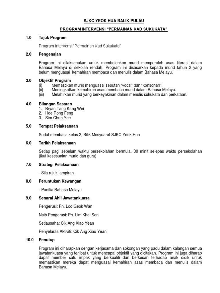 Program Intervensi | PDF