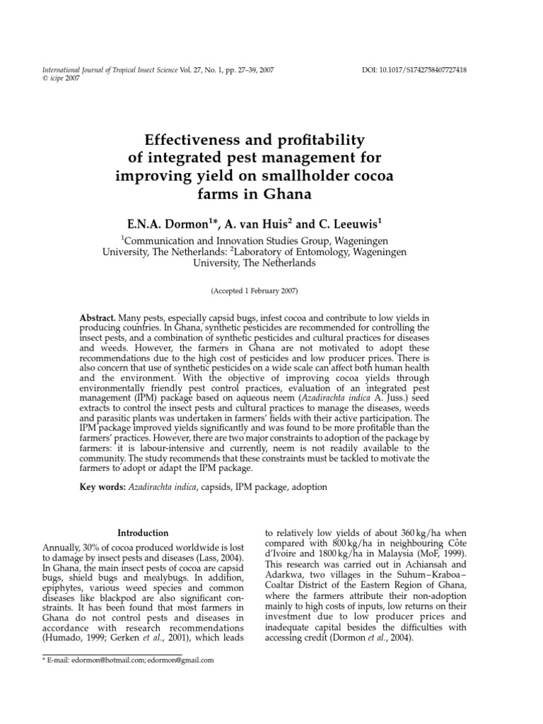 Cocoa Pest Management | PDF | Cocoa Bean | Pesticide