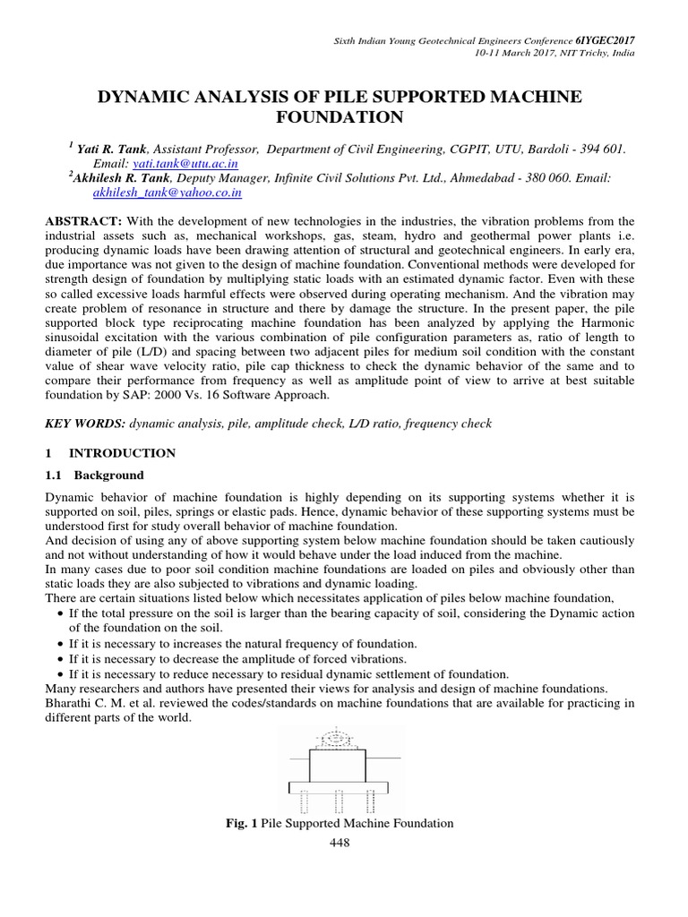 08 Dynamic Analysis of Pile Supported Machine Foundation | PDF | Deep ...