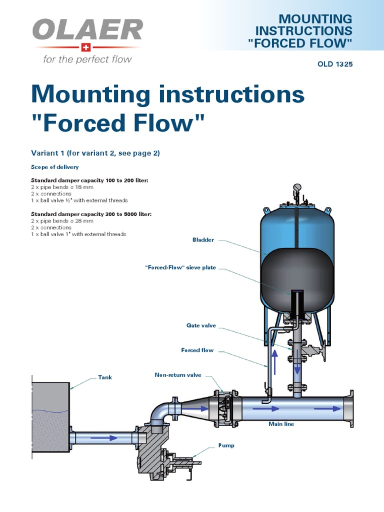 Forced Flow Mounting Instructions | PDF | Valve | Pipe (Fluid Conveyance)