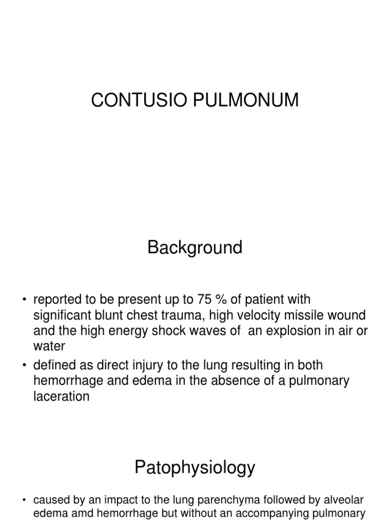 Contusio Pulmonum | PDF | Lung | Medicine