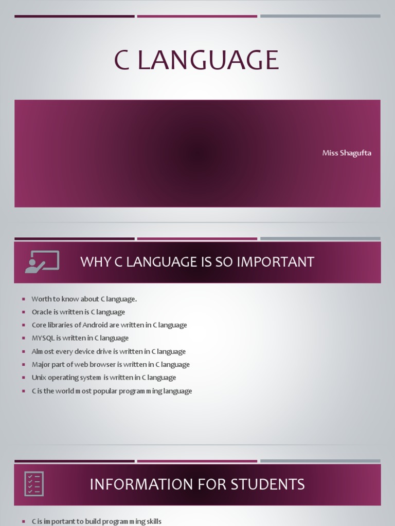 C Language Part 1 Pdf C Programming Language Programming Language 9073