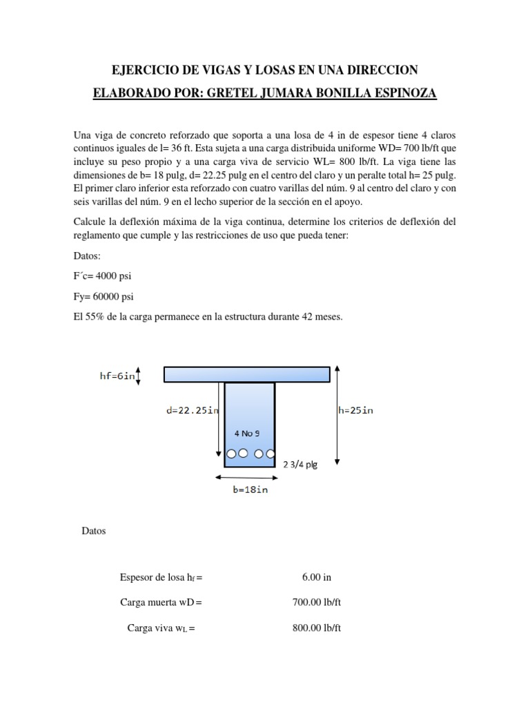 Ejercicio de Vigas y Losas en Una Direccion | PDF | Naturaleza