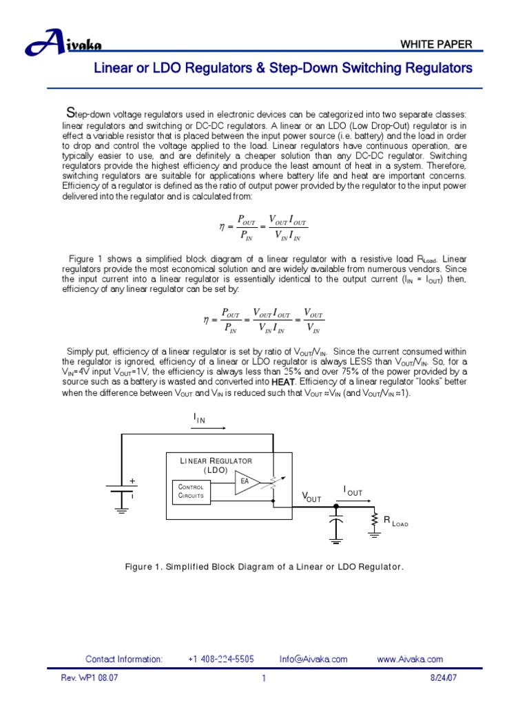 Linear or LDO Regulators & Step-Down Switching Regulators | PDF ...