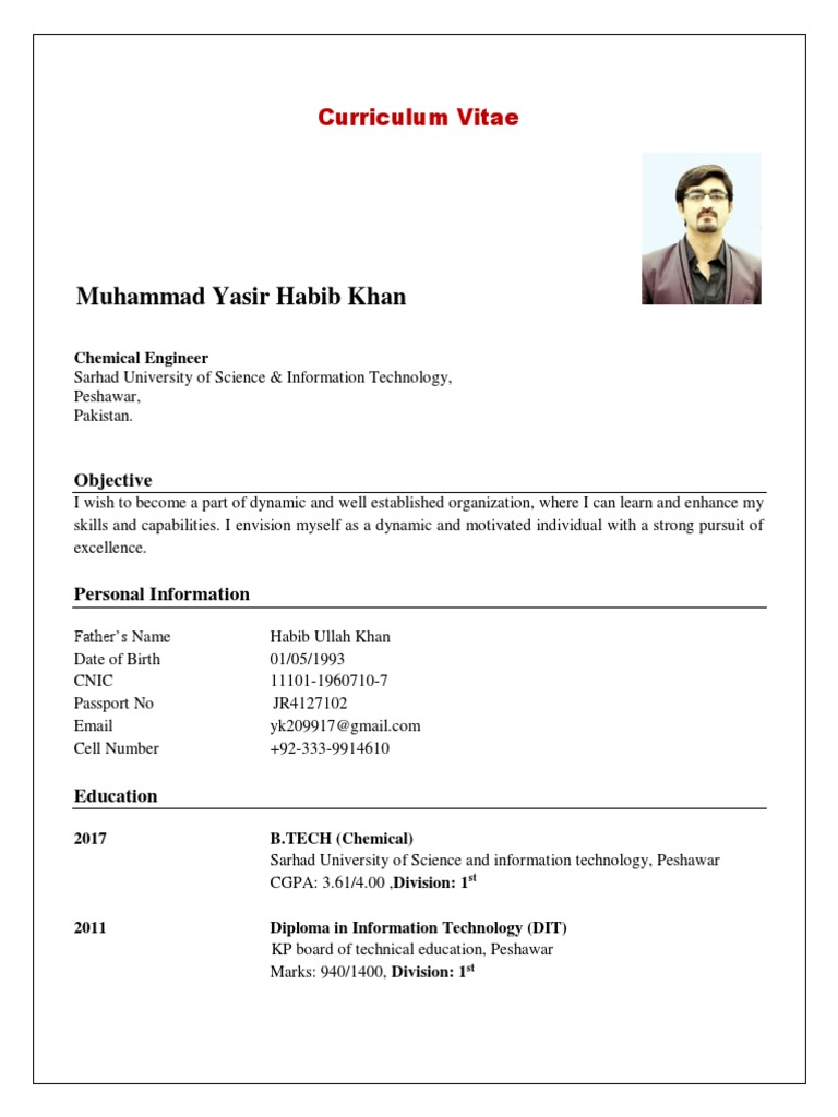 Muhammad Yasir Habib Khan: Curriculum Vitae | PDF | Computing | Computing And Information Technology