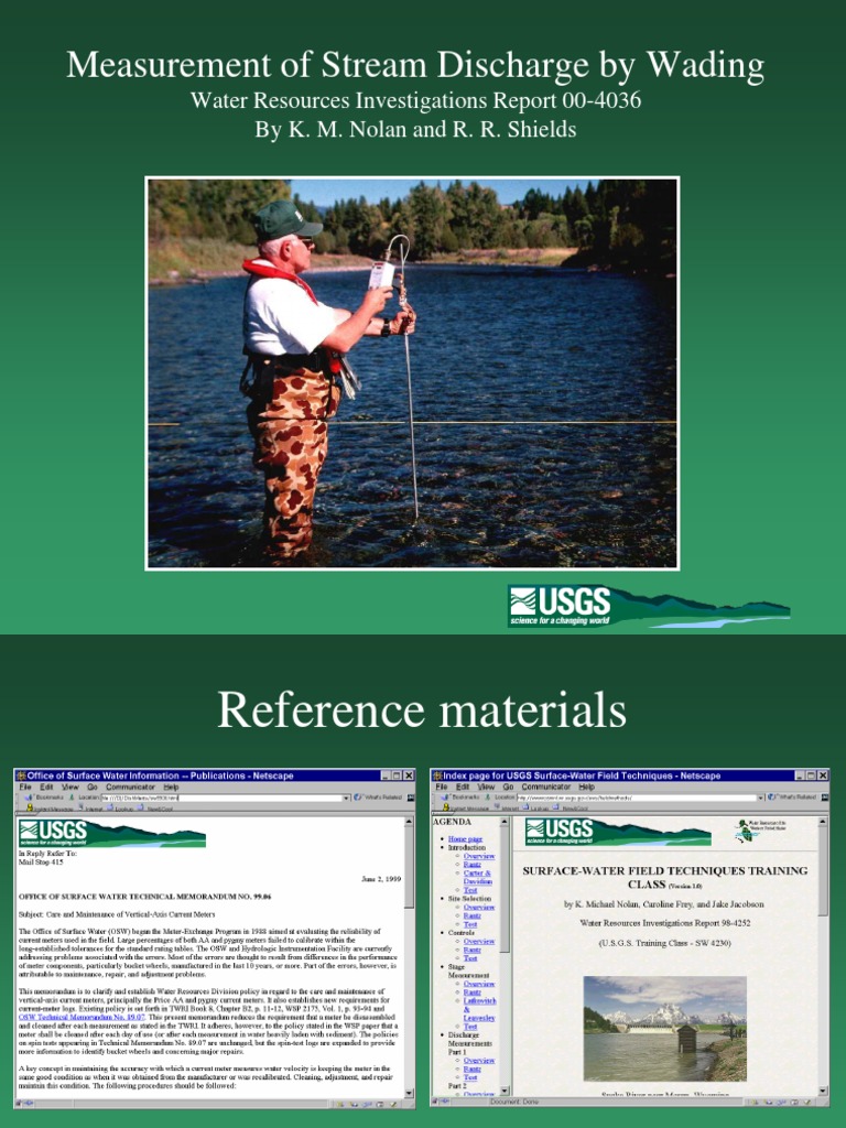 Measurement of Stream Discharge by Wading: Water Resources ...