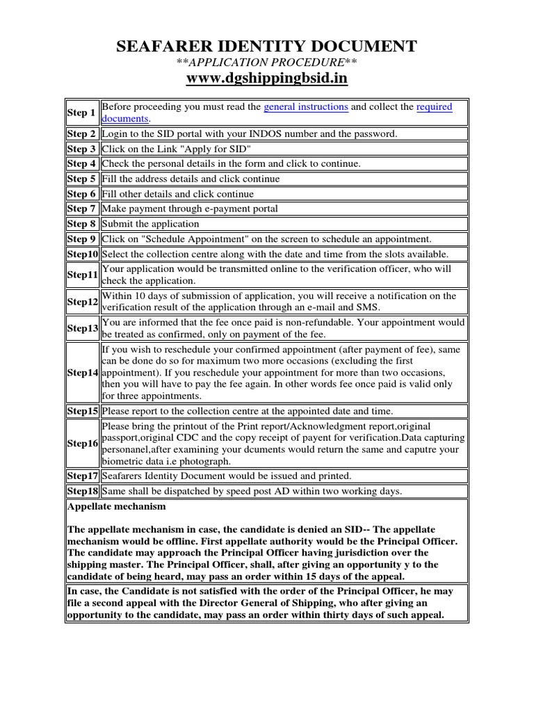 Sid Application Procedure | PDF | Government | Business