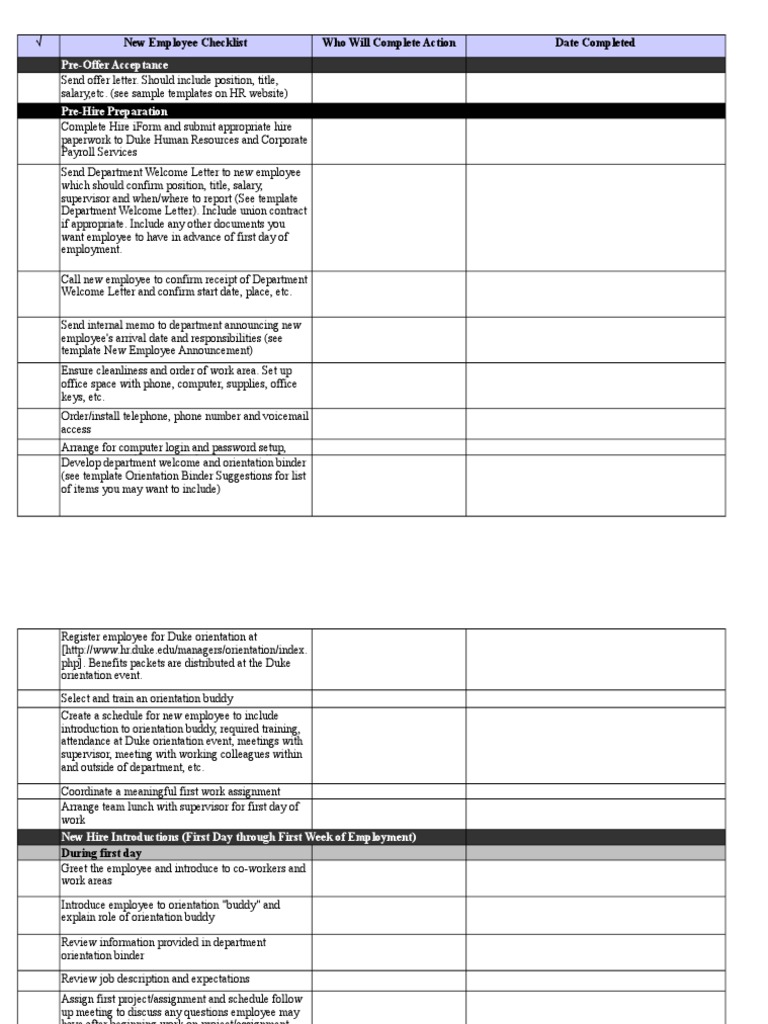 Onboarding Checklist | PDF | Employment | Labor