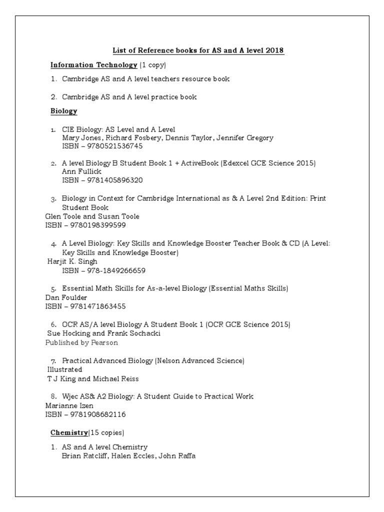 List of Reference Books | PDF | Qualifications | Educational Assessment ...