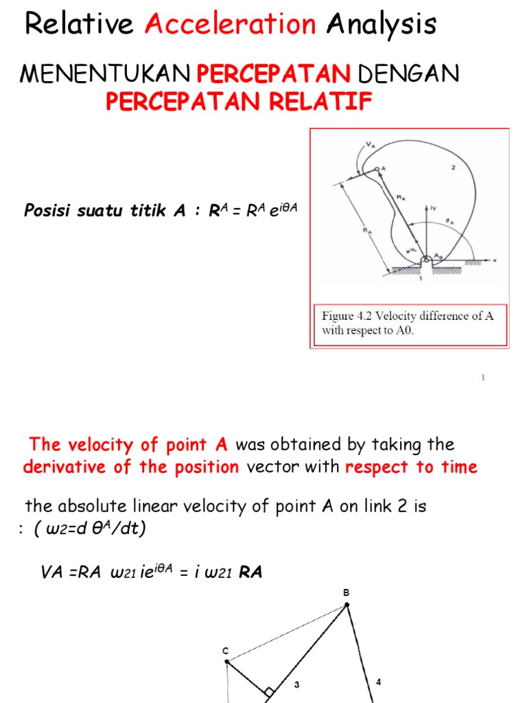 Percepatan Percepatan Relatif: Menentukan Dengan | PDF | Acceleration | Euclidean Vector