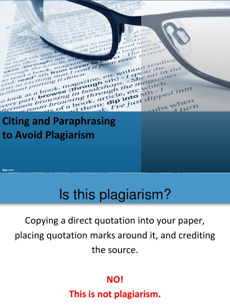 Citing and Paraphrasing To Avoid Plagiarism | PDF | Plagiarism ...