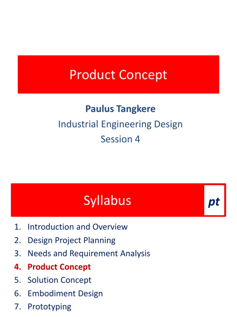 Product Concept: Industrial Engineering Design Session 4 | PDF ...