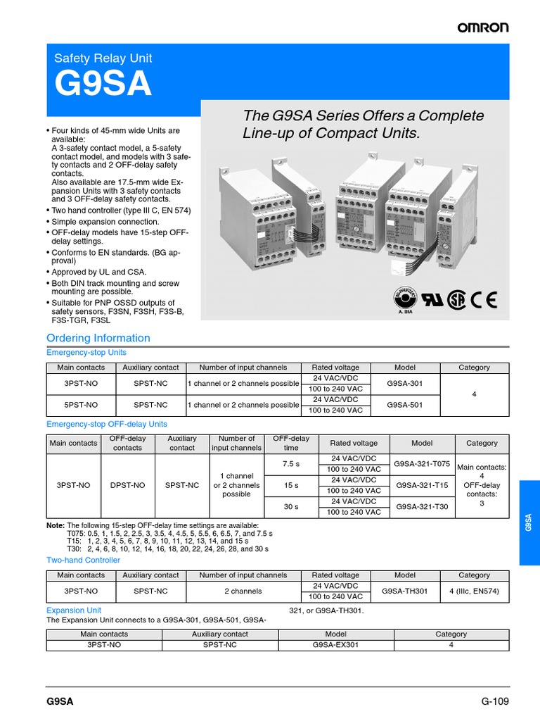 G9SA Safety Relay Unit Datasheet en | Download Free PDF | Switch ...