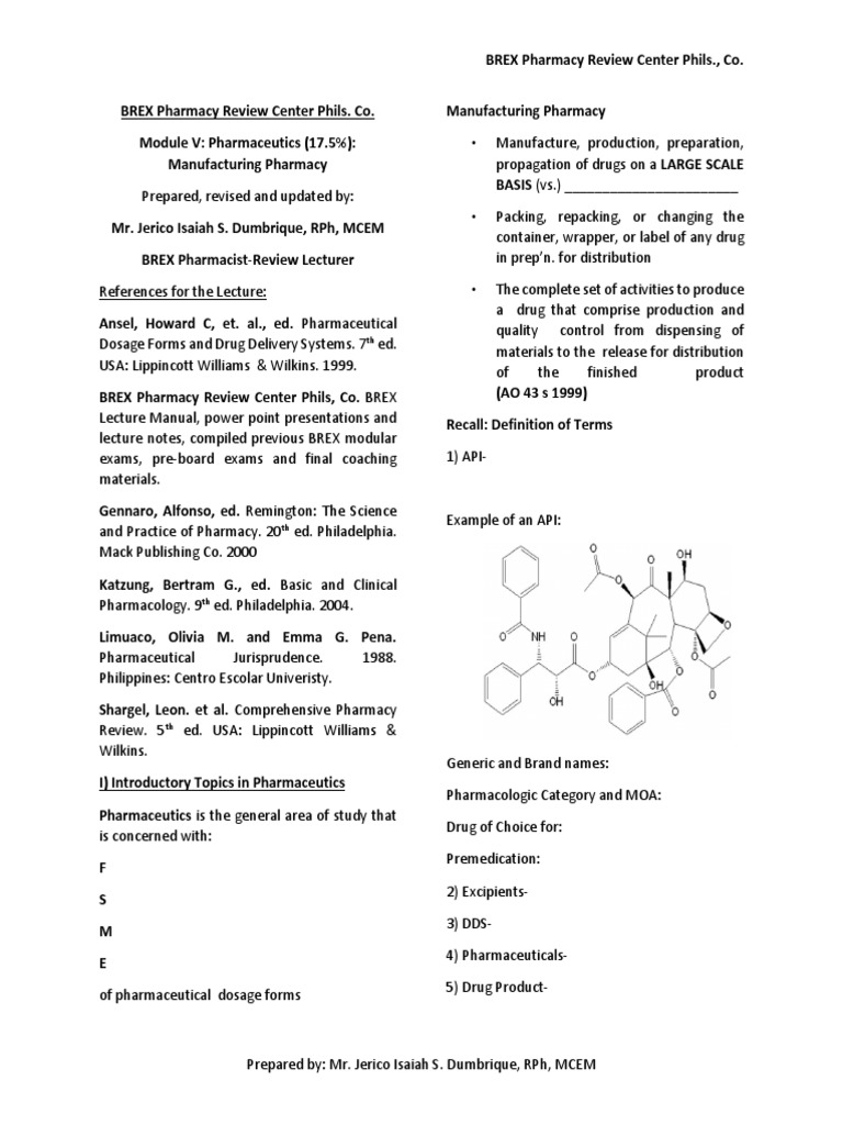 Manufacturing Pharmacy Lecture Handouts | PDF | Mill (Grinding ...