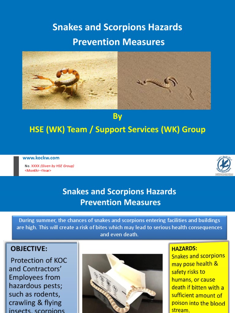 Snakes and Scorpions Hazards PDF | PDF