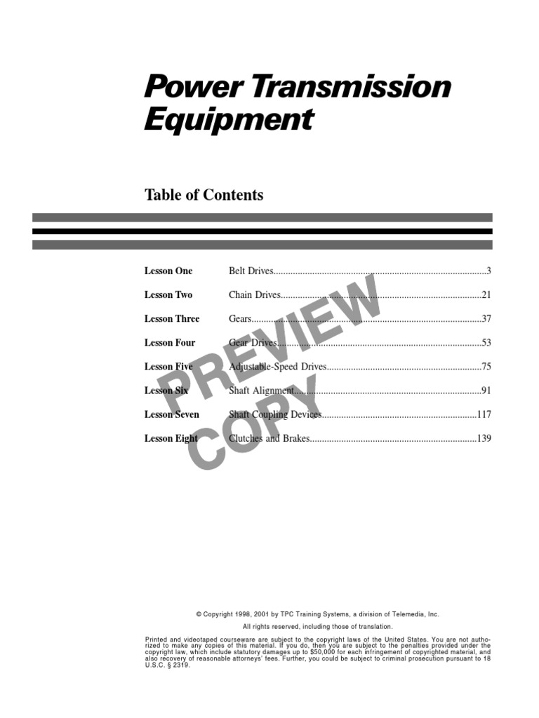 303 - 1 Power Transmission Equipment Course Preview | PDF | Belt ...