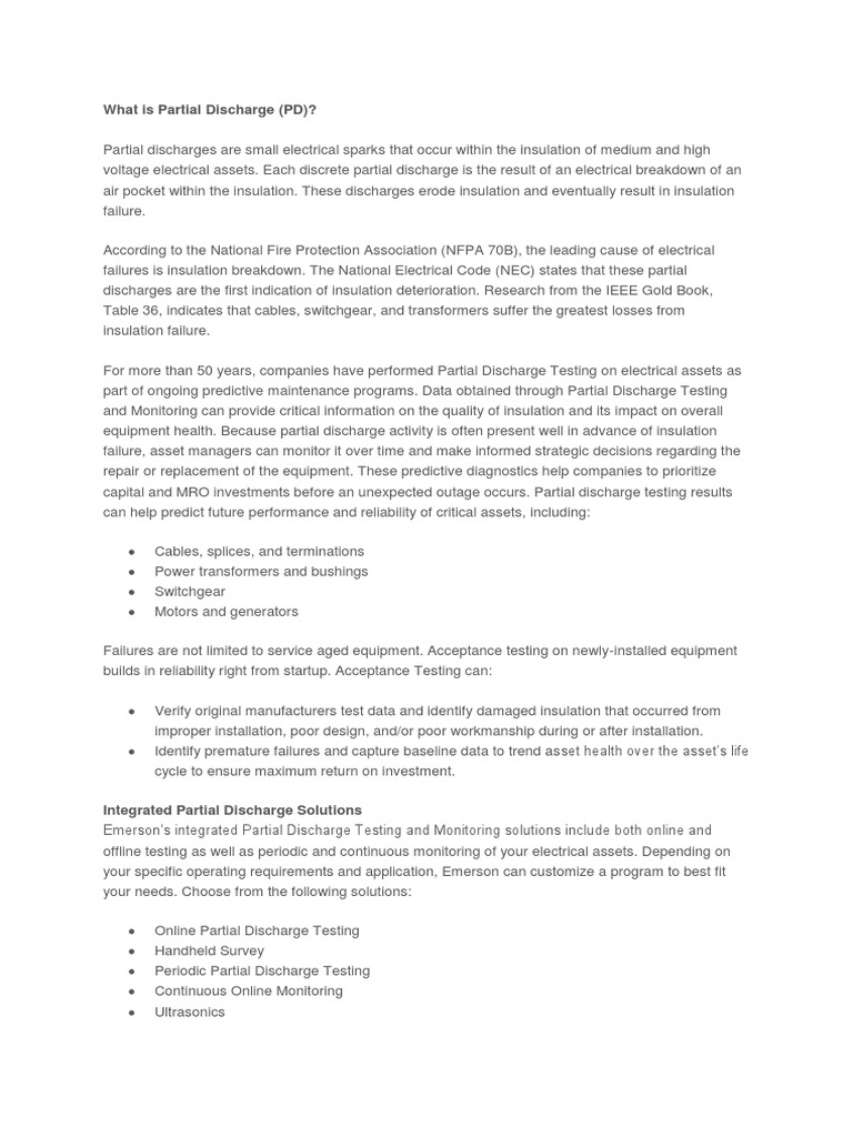 What Is Partial Discharge (PD) ? | PDF | Insulator (Electricity ...