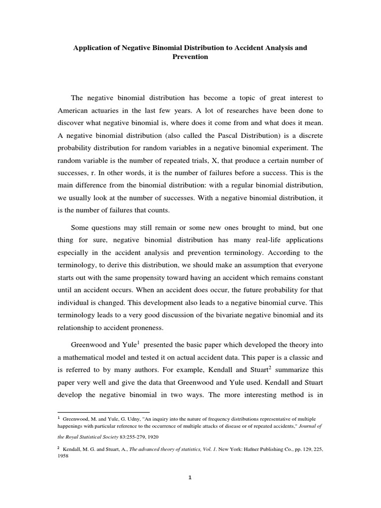 Application of Negative Binomial Distribution | PDF | Probability ...