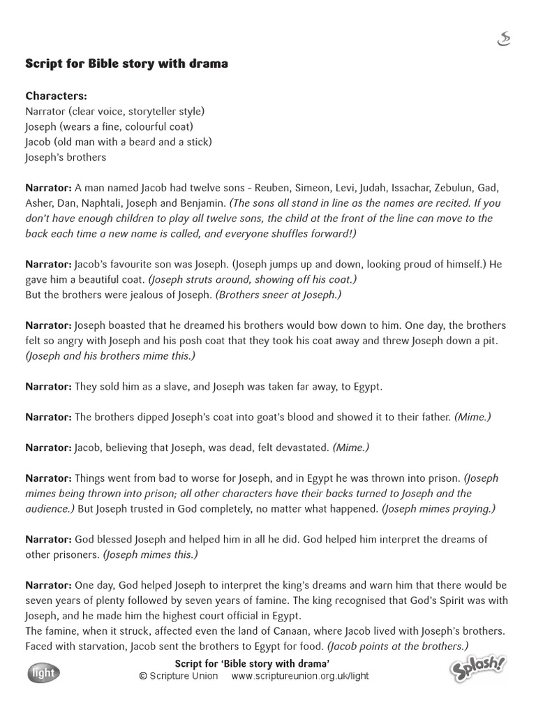 Script For 'Bible Story With Drama'6 | PDF | Jacob | Torah People