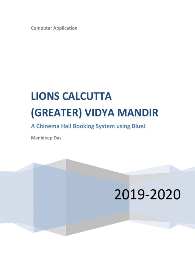 Lions Calcutta (Greater) Vidya Mandir: A Chinema Hall Booking System ...