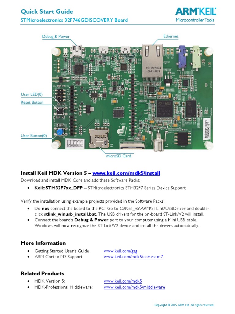 Quick Start Guide: Stmicroelectronics 32F746Gdiscovery Board | PDF
