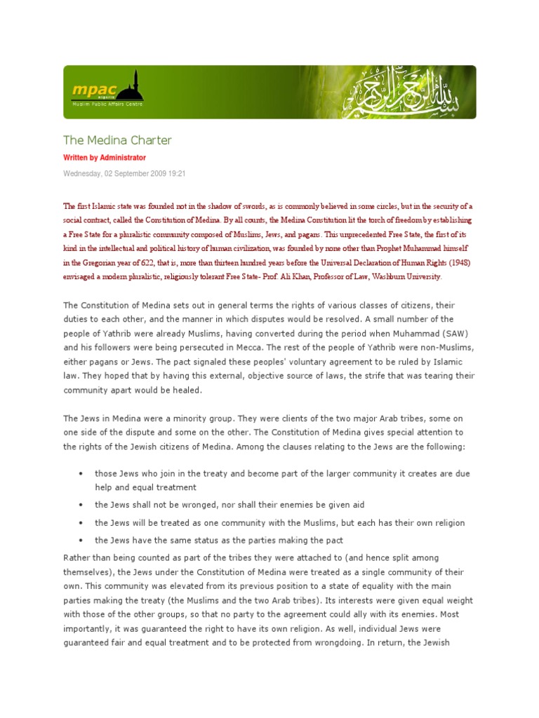 Medina Charter MPAC | PDF | Medina | Muhammad