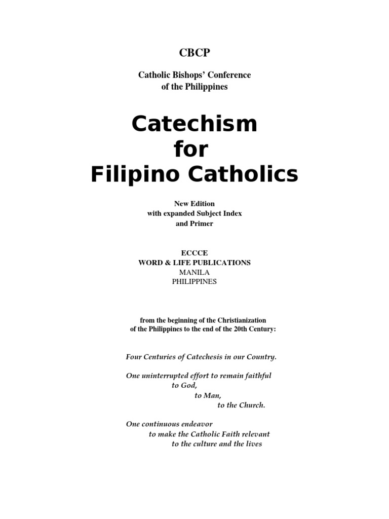 Catechism for Filipino Catholics Guide | PDF | Catechism | Eucharist