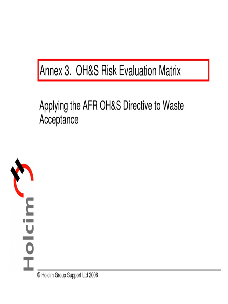 Annex 3. Risk Evaluation | PDF | Toxicity | Environmental Technology
