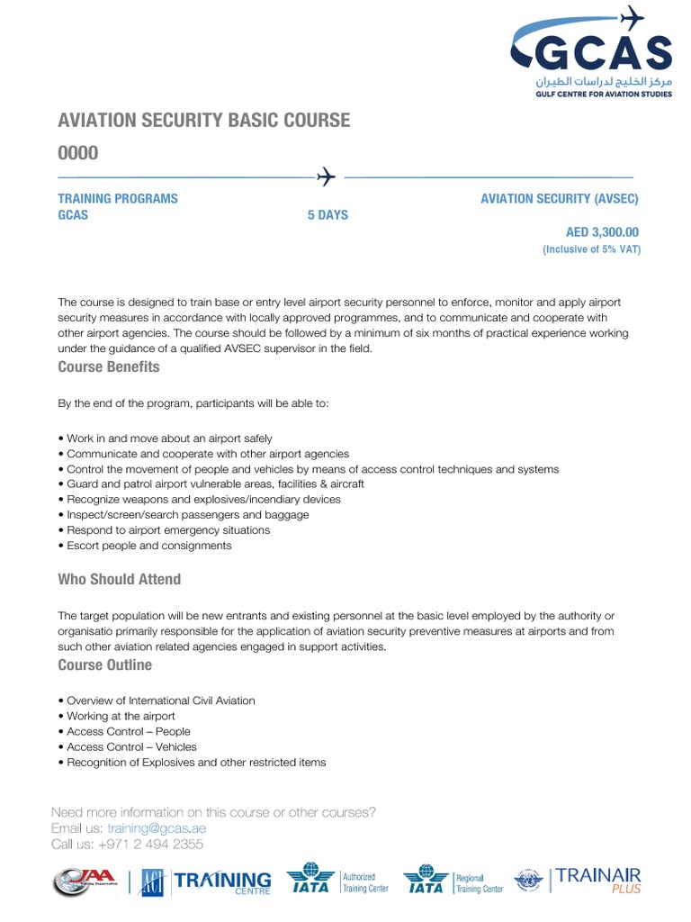 Basic Aviation Security Training Course | PDF