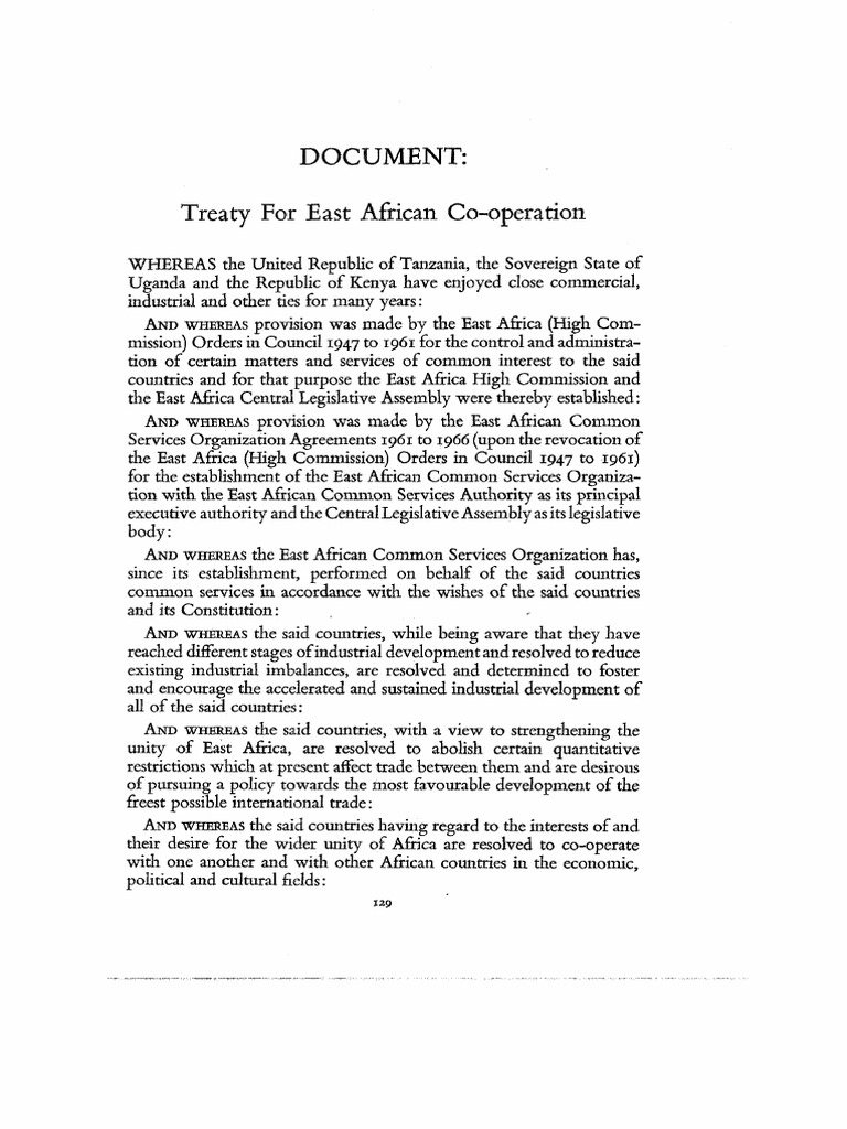 Original EAC Treaty 1967 | PDF