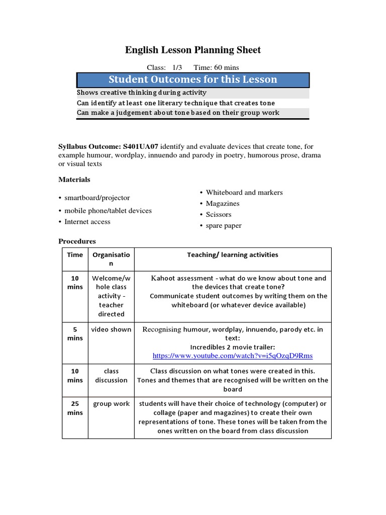 1a Assessment 1 | PDF | Lesson Plan | Teachers