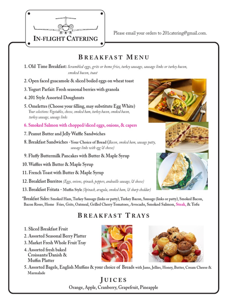 201 In-Flight Catering Menu | PDF | Salad | Food And Drink