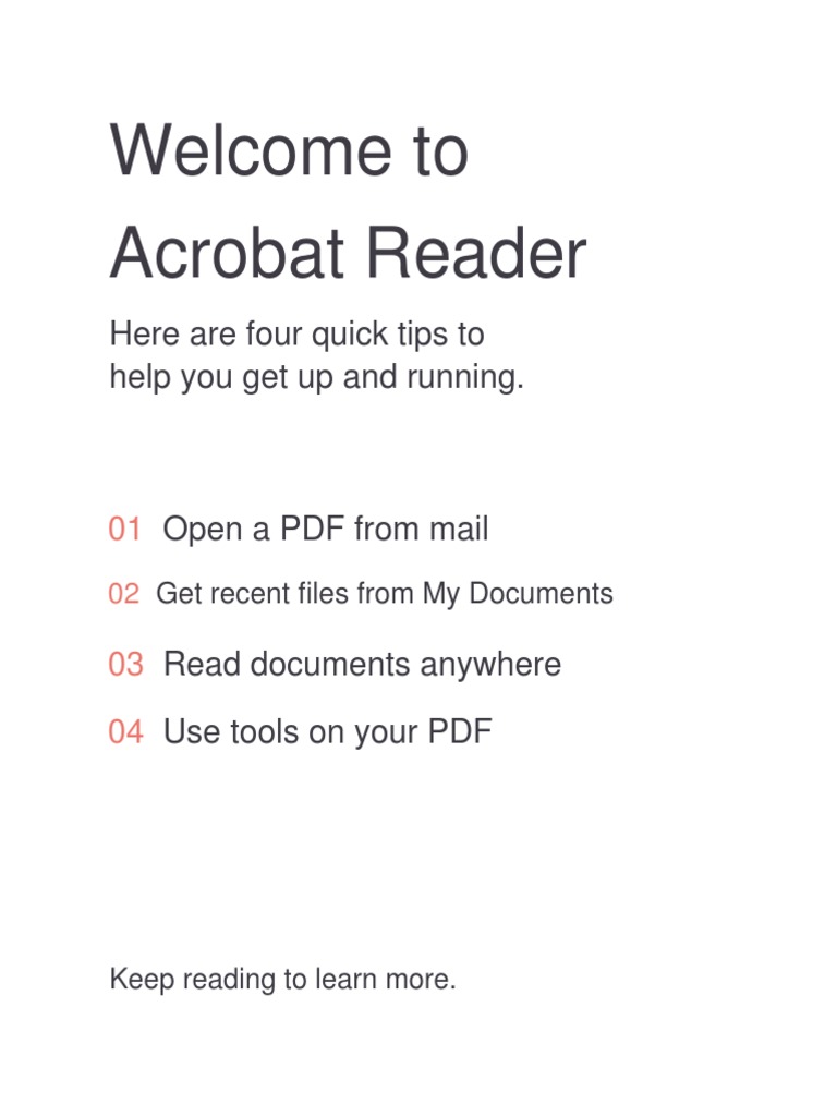 Quick Tips for Adobe Acrobat Reader | PDF | Career & Growth | Business