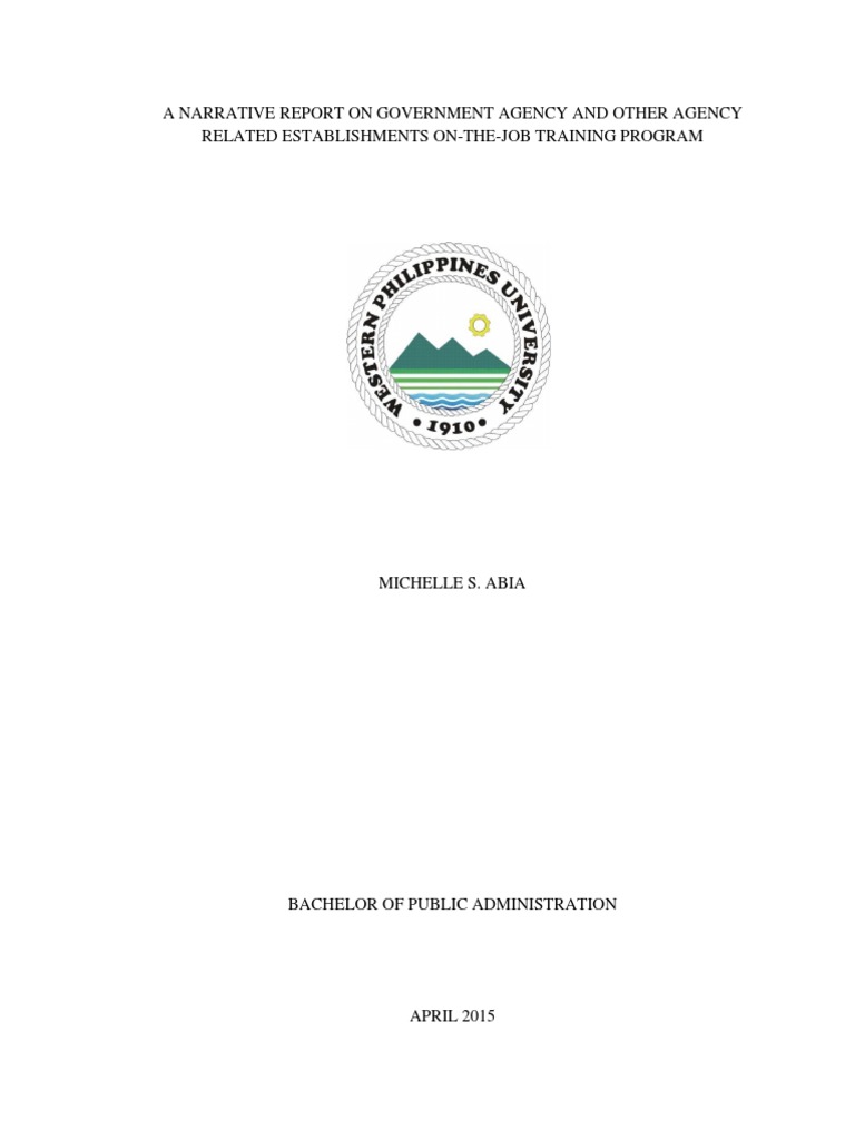 A Narrative Report On Government Agency and Other Agency Related ...