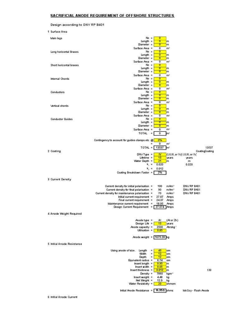 CP Offshore Anode Calculation | PDF | Physical Quantities | Physics