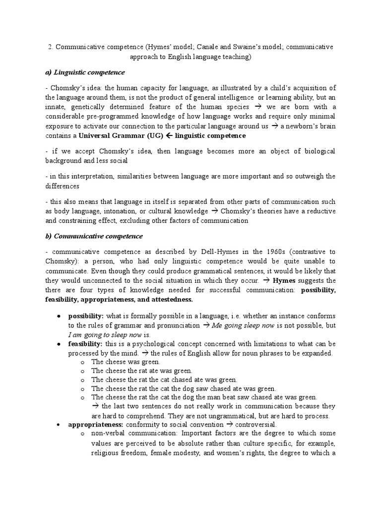 Communicative Competence | PDF | Neuropsychology | Linguistics