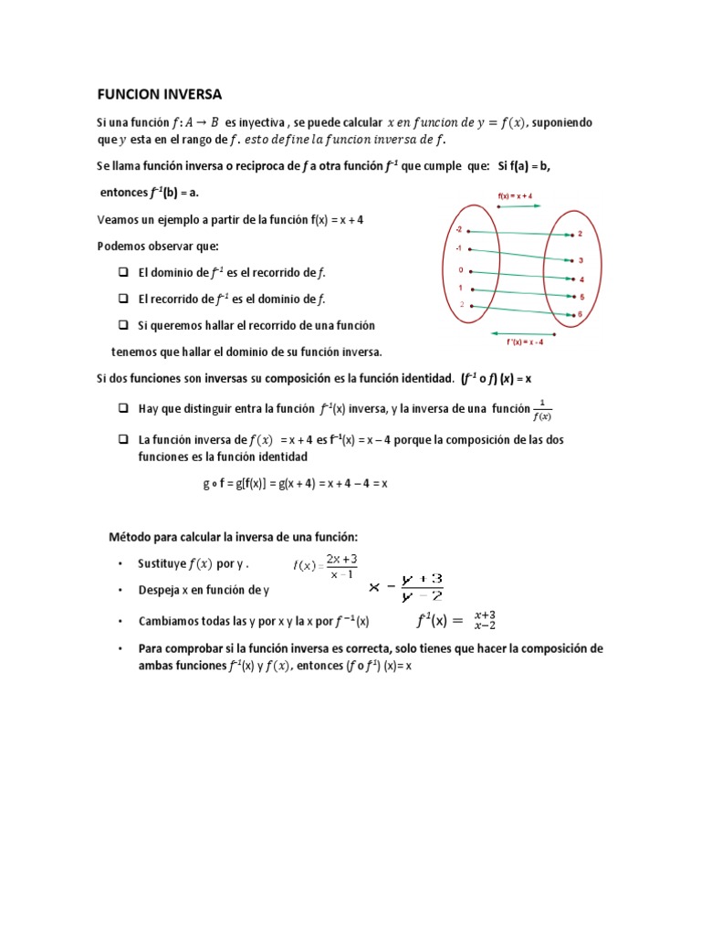 Funcion Inversa | PDF | Funcion exponencial | Función (Matemáticas)