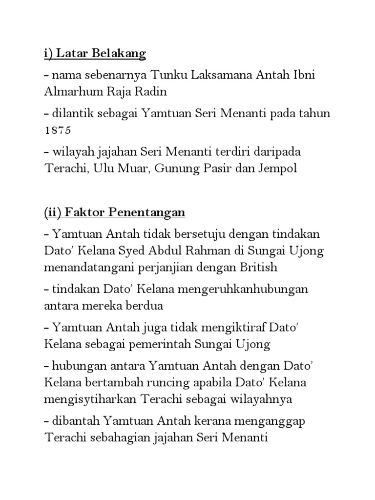 The Rise and Fall of Yamtuan Antah's Resistance Against British ...